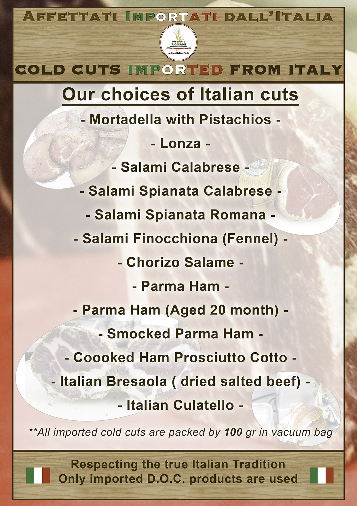 cold-cuts-imported-from-italy autentic Italian Salami